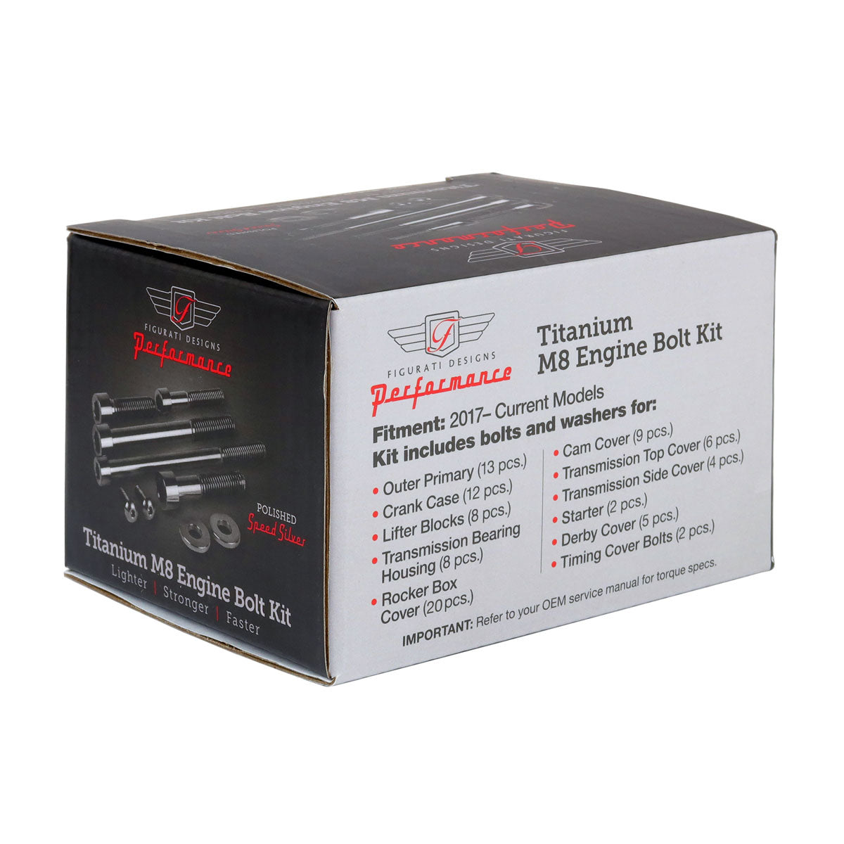 Performance Titanium M8 Engine Bolt Kit - Speed Silver – Figurati Designs